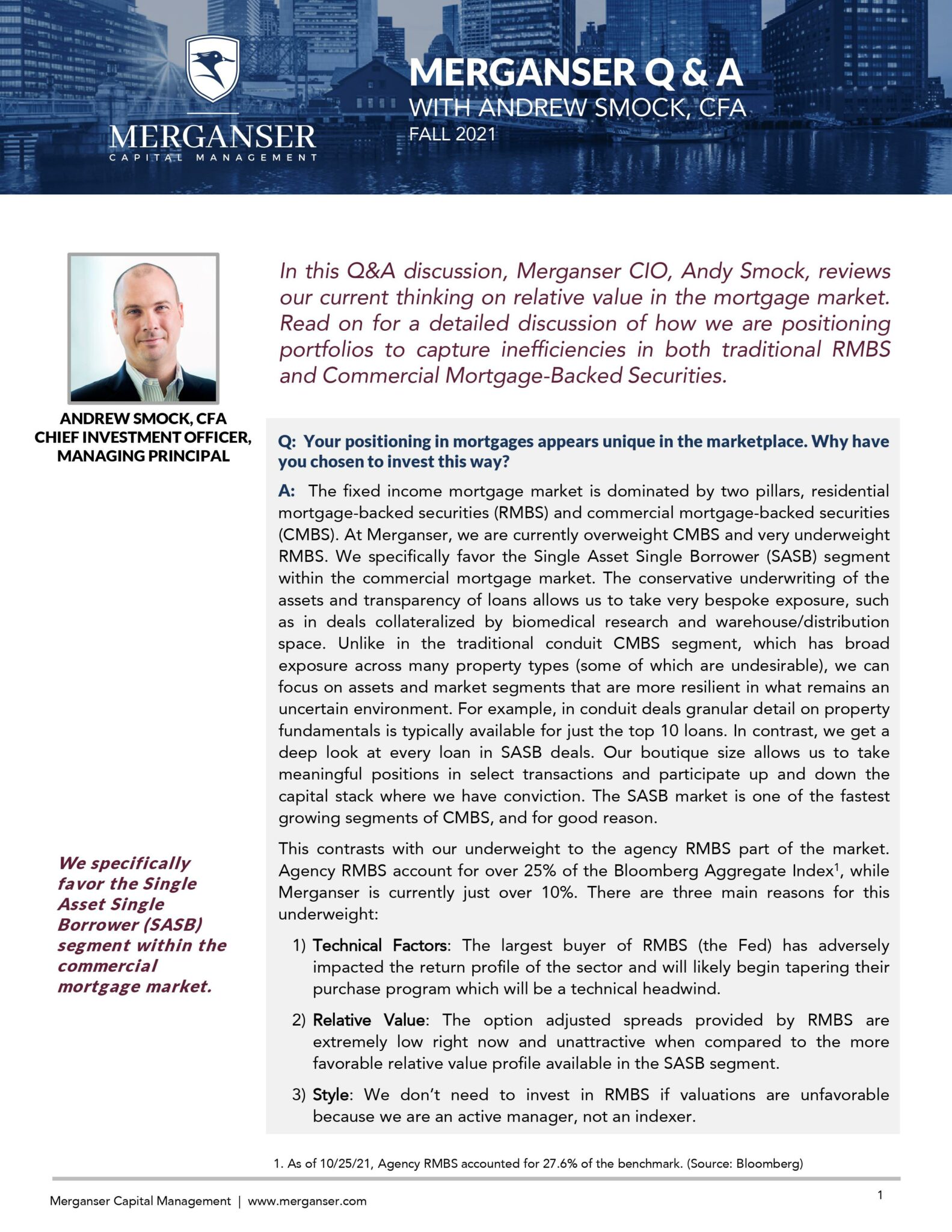 Merganser Q & A with Andrew Smock, CFA | Merganser Capital Management