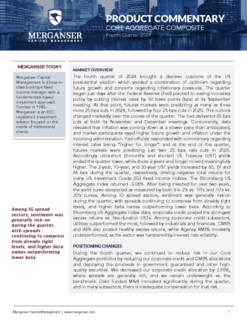 Core Aggregate– Fourth Quarter 2024 | Merganser Capital Management